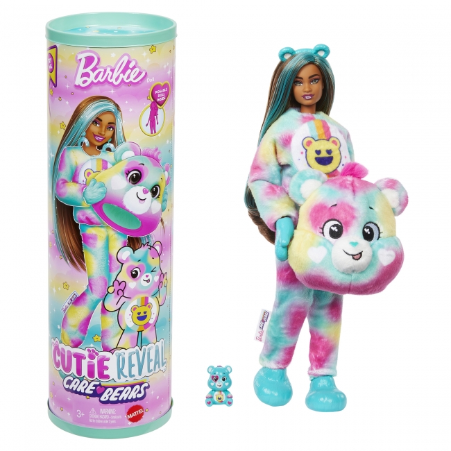 BARBIE Cutie Reveal Care Bears 2. sērija – Good Vibes Bea (ar tumšu krā ...